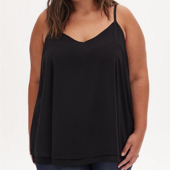 torrid | Tops | Torrid Black Sophie Chiffon Double Layer Cami | Poshmark